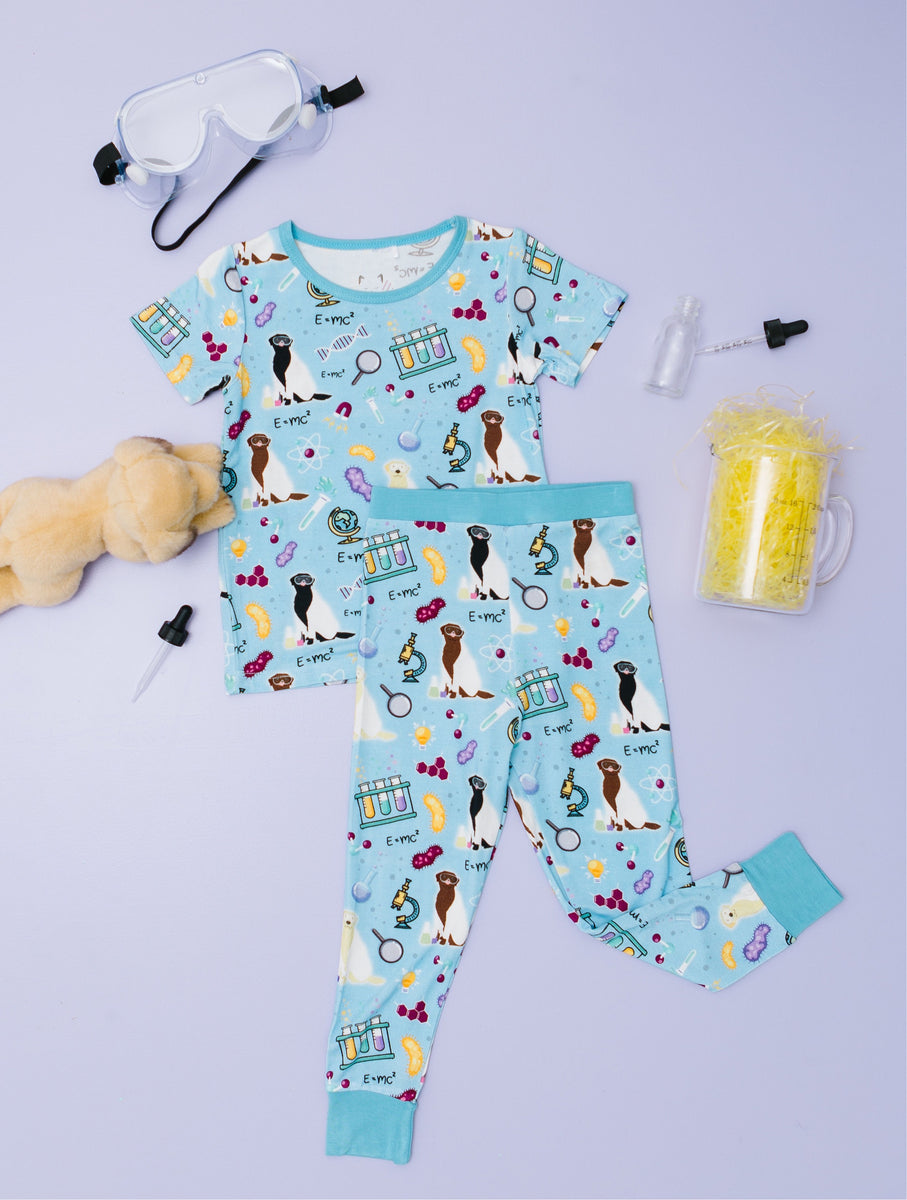 Science Labs Two Piece Dogs Print Bamboo Viscose Pajamas Set – Popoki ...